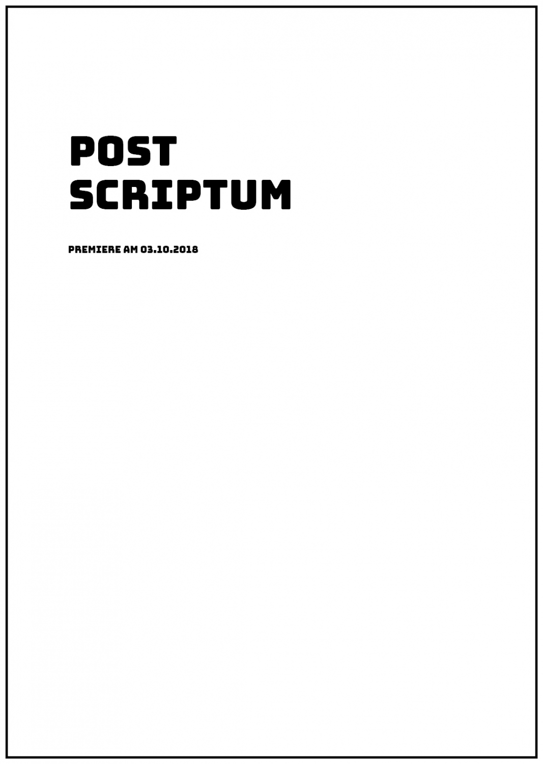 24.10.2018 | Post Scriptum – GLOSTER PRODUCTIONS